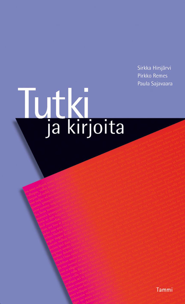 Tutki ja kirjoita – Sirkka Hirsjärvi, Pirkko Remes, Paula Sajavaara ...